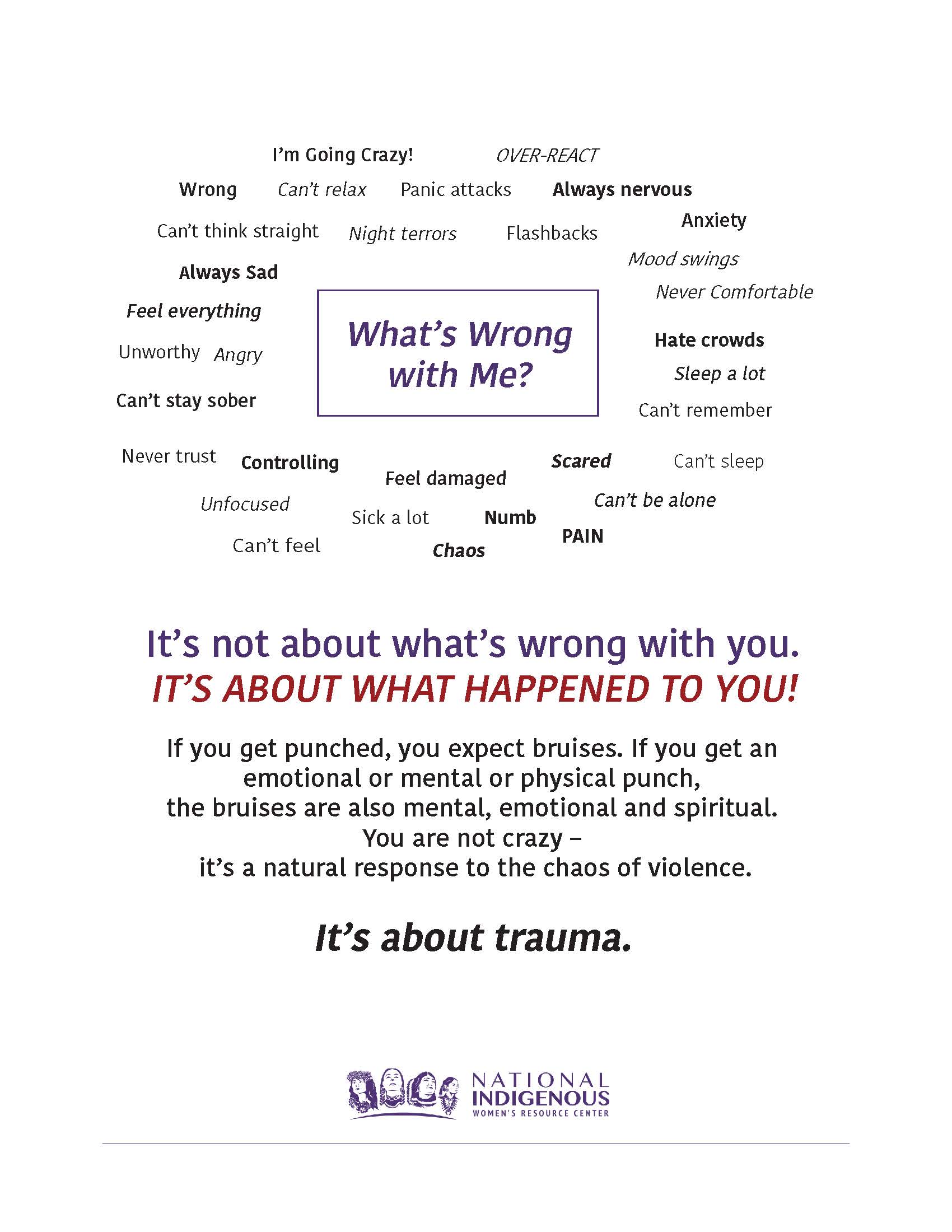 It's About Trauma Brochure | NIWRC